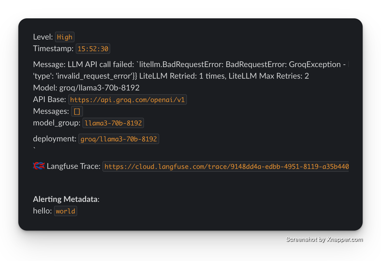 Alerting / Webhooks | liteLLM