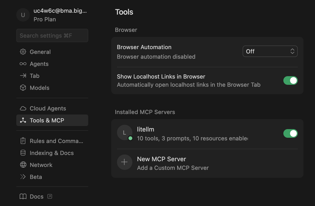 Cursor Integration | liteLLM