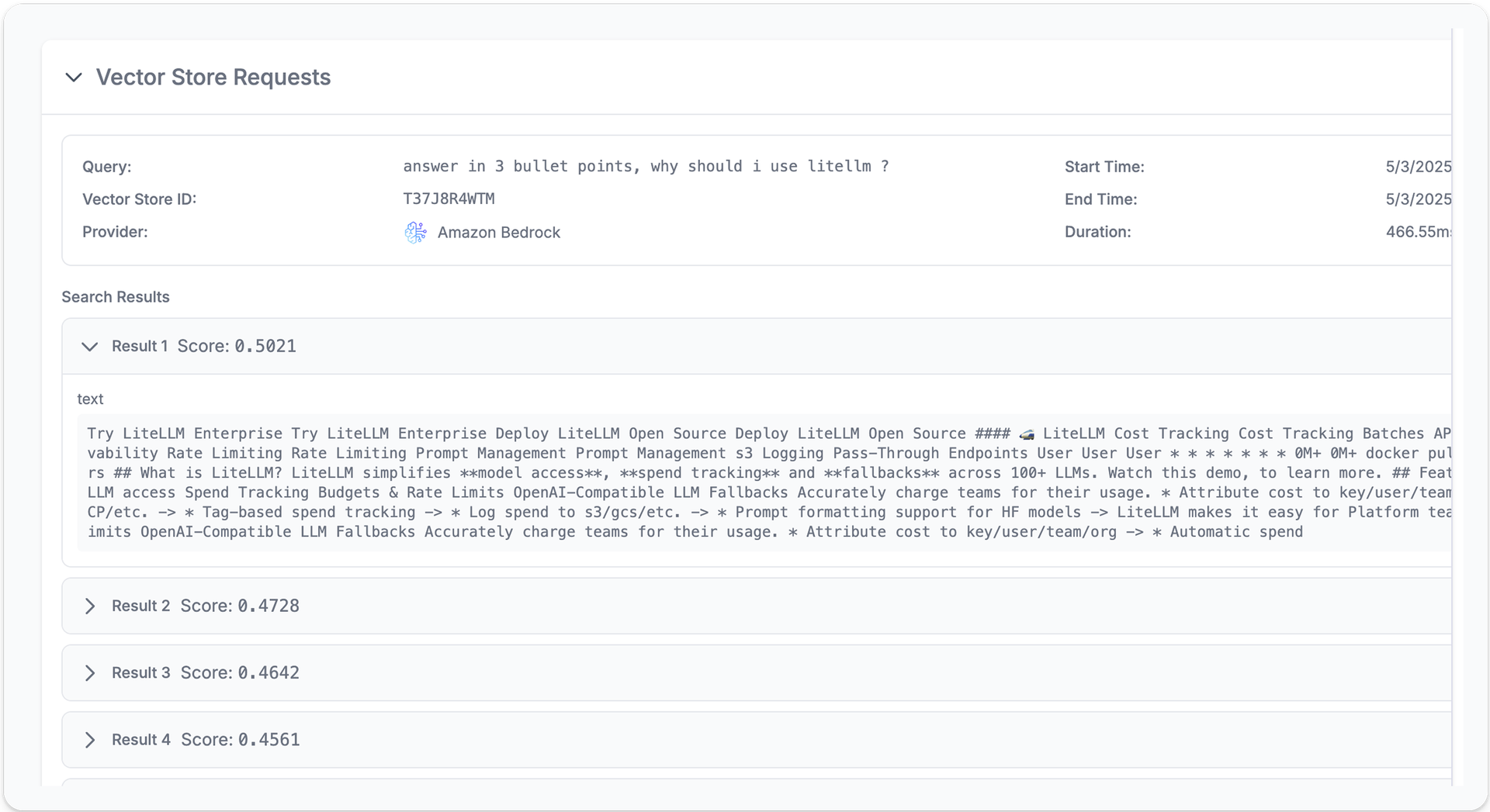 Using Vector Stores (Knowledge Bases) | liteLLM