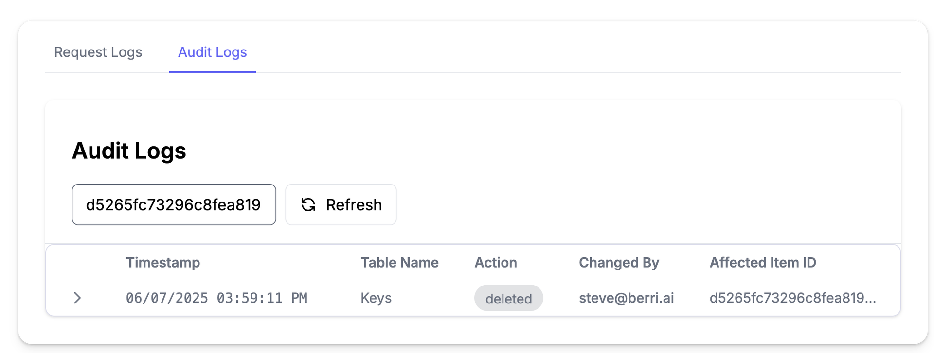 Audit Logs | liteLLM