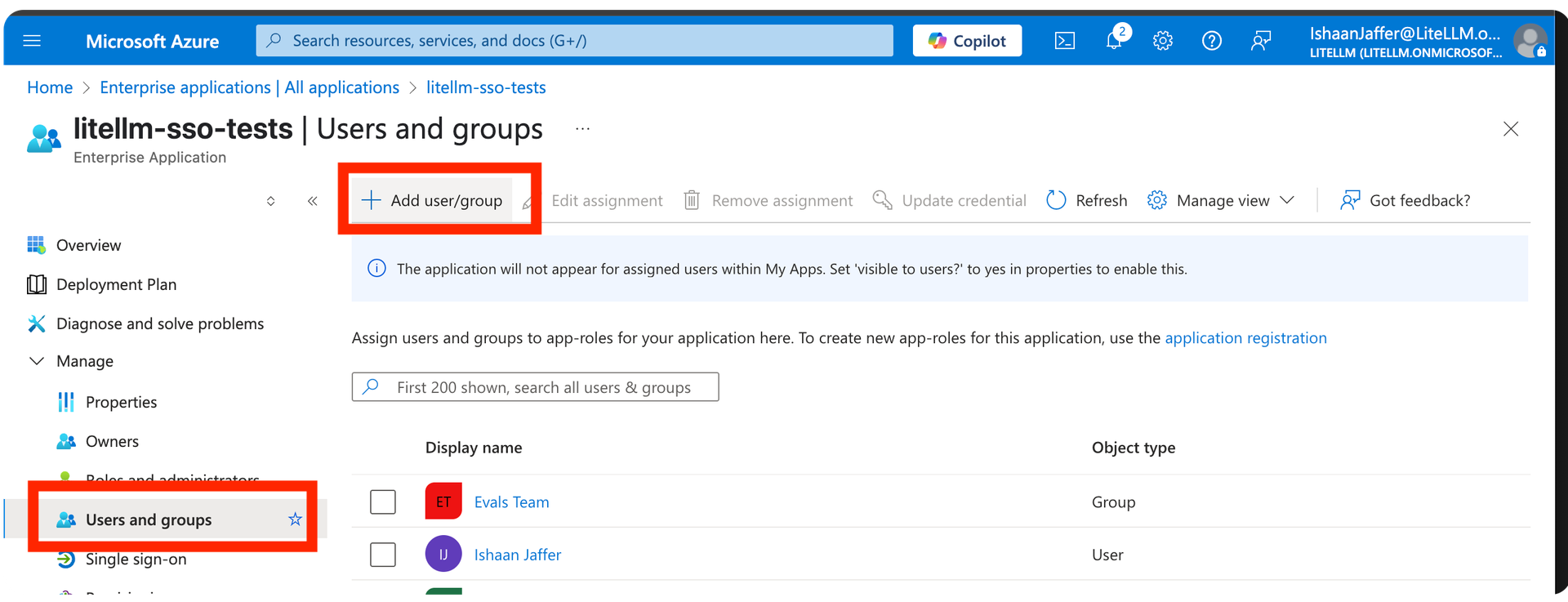 Microsoft SSO: Sync Groups, Members with LiteLLM | liteLLM
