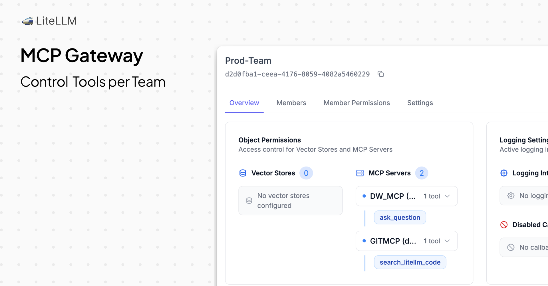 v1.78.0-stable - MCP Gateway: Control Tool Access by Team, Key | liteLLM